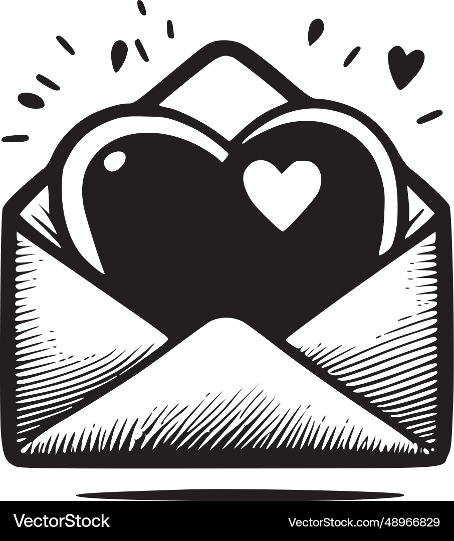 Envelope with heart - high quality logo ideal Vector Image