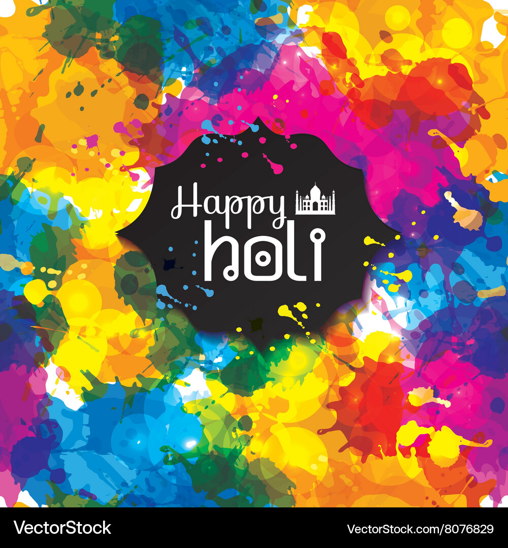 Holi spring festival colors design element Vector Image
