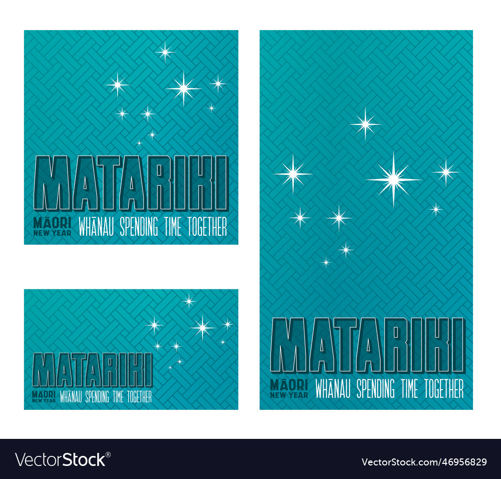 Matariki maori new year stars flax weave Vector Image