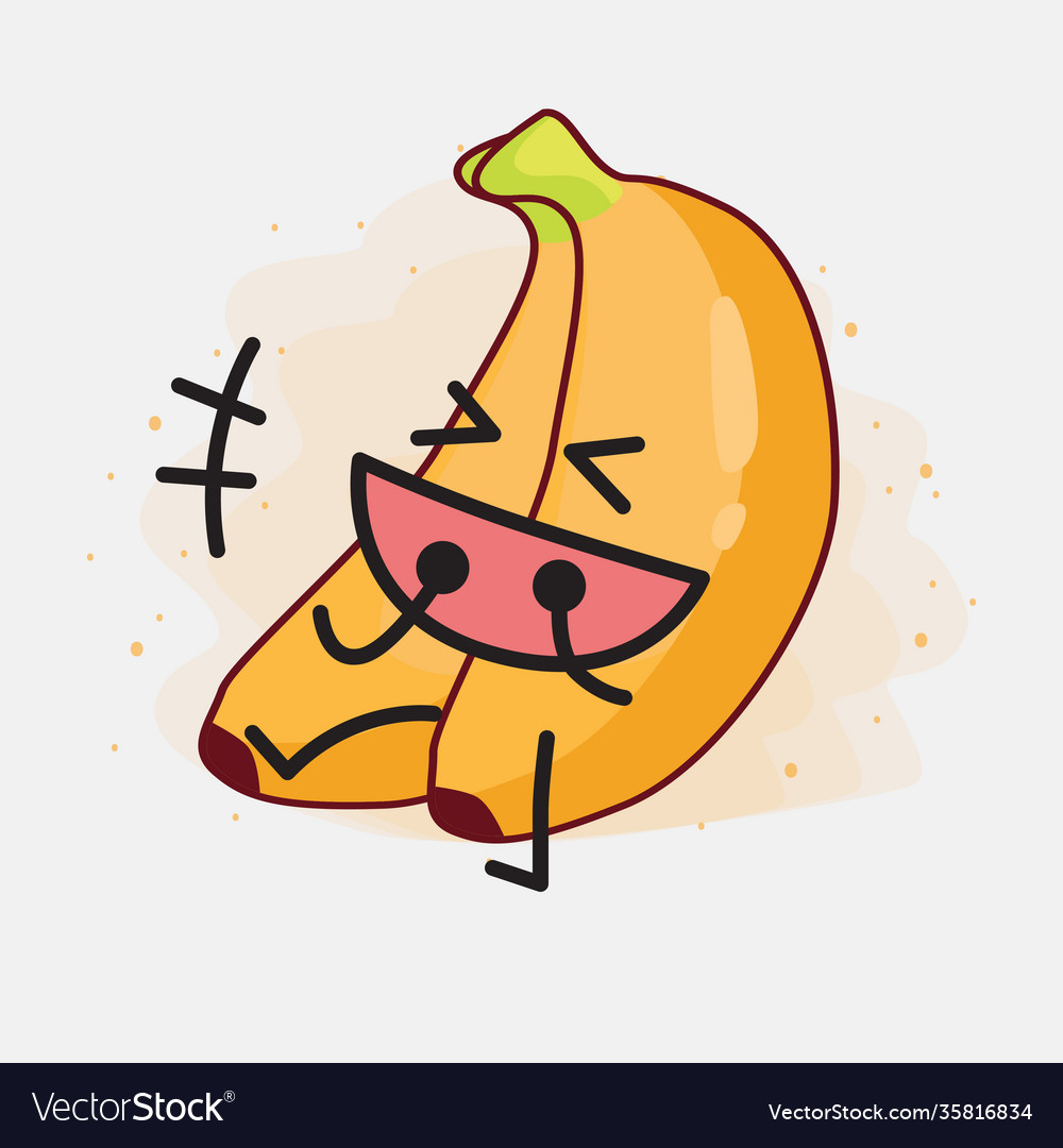 Cute banana fruit character Royalty Free Vector Image
