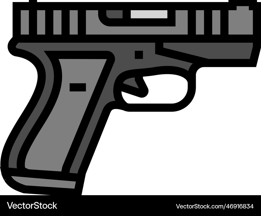 Pistol weapon war color icon Royalty Free Vector Image