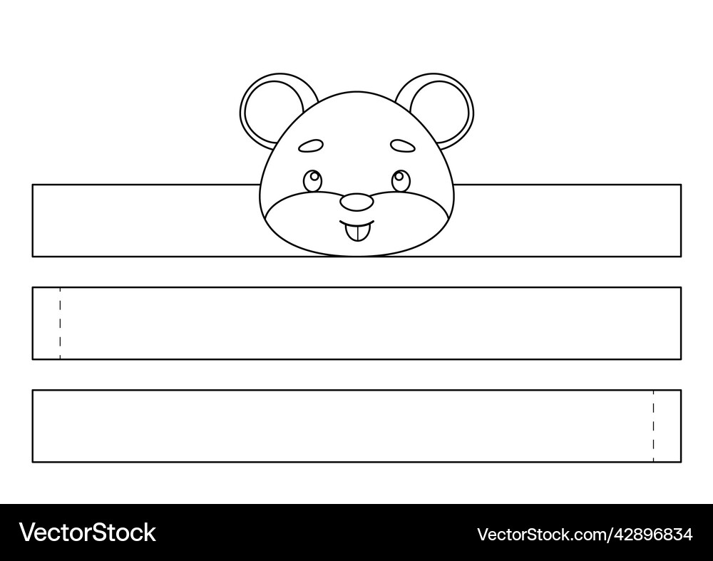 Printable hamster paper crown fun accessory Vector Image