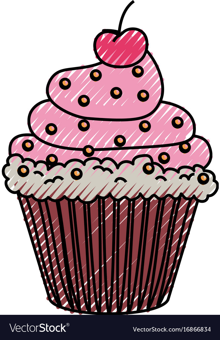 Sweet Cupcake Dessert Royalty Free Vector Image
