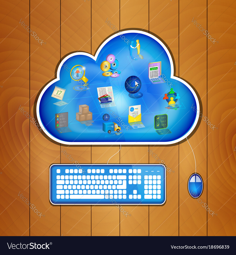 Cloud computing solution for business concept Vector Image