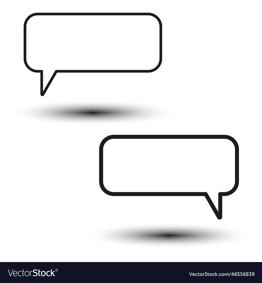 Flat empty message icons empty speech bubble Vector Image