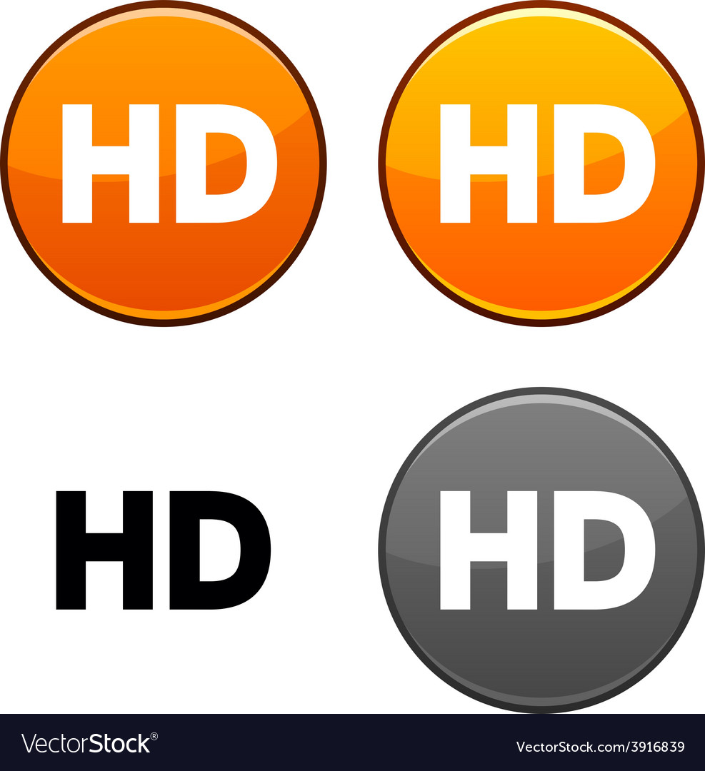 Hd button Royalty Free Vector Image - VectorStock