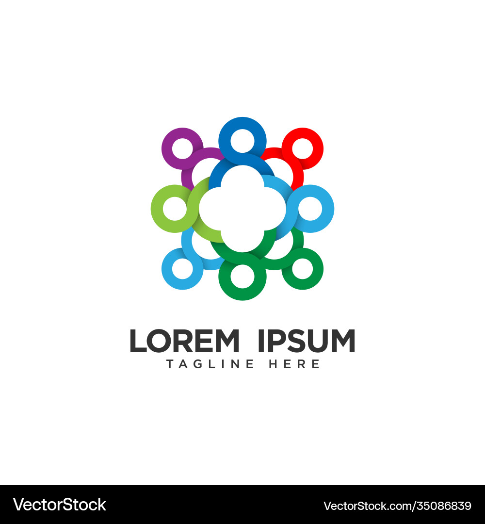 People communication community and teamwork logo Vector Image