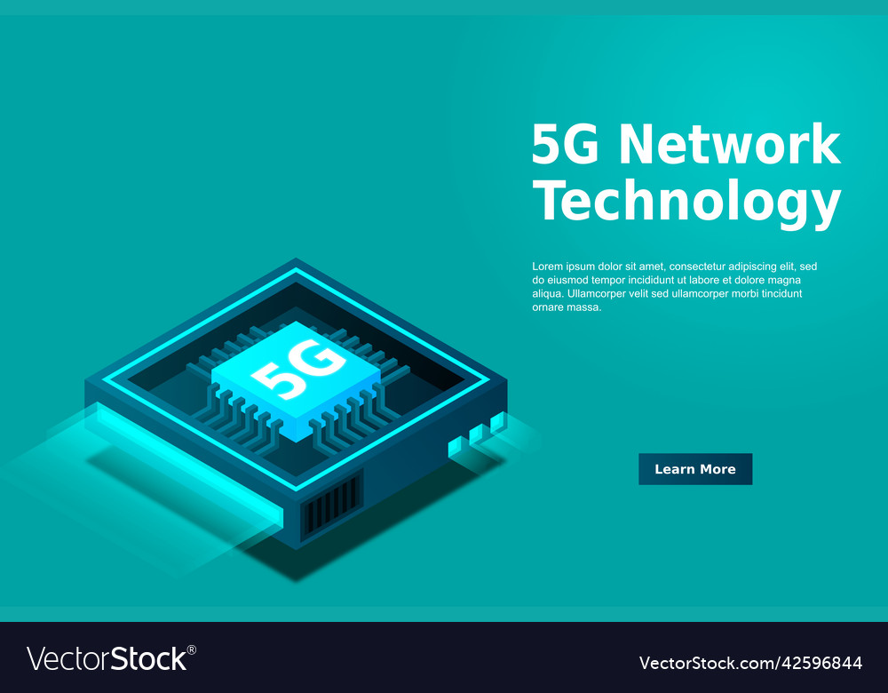 5g network processor mobile wireless internet Vector Image