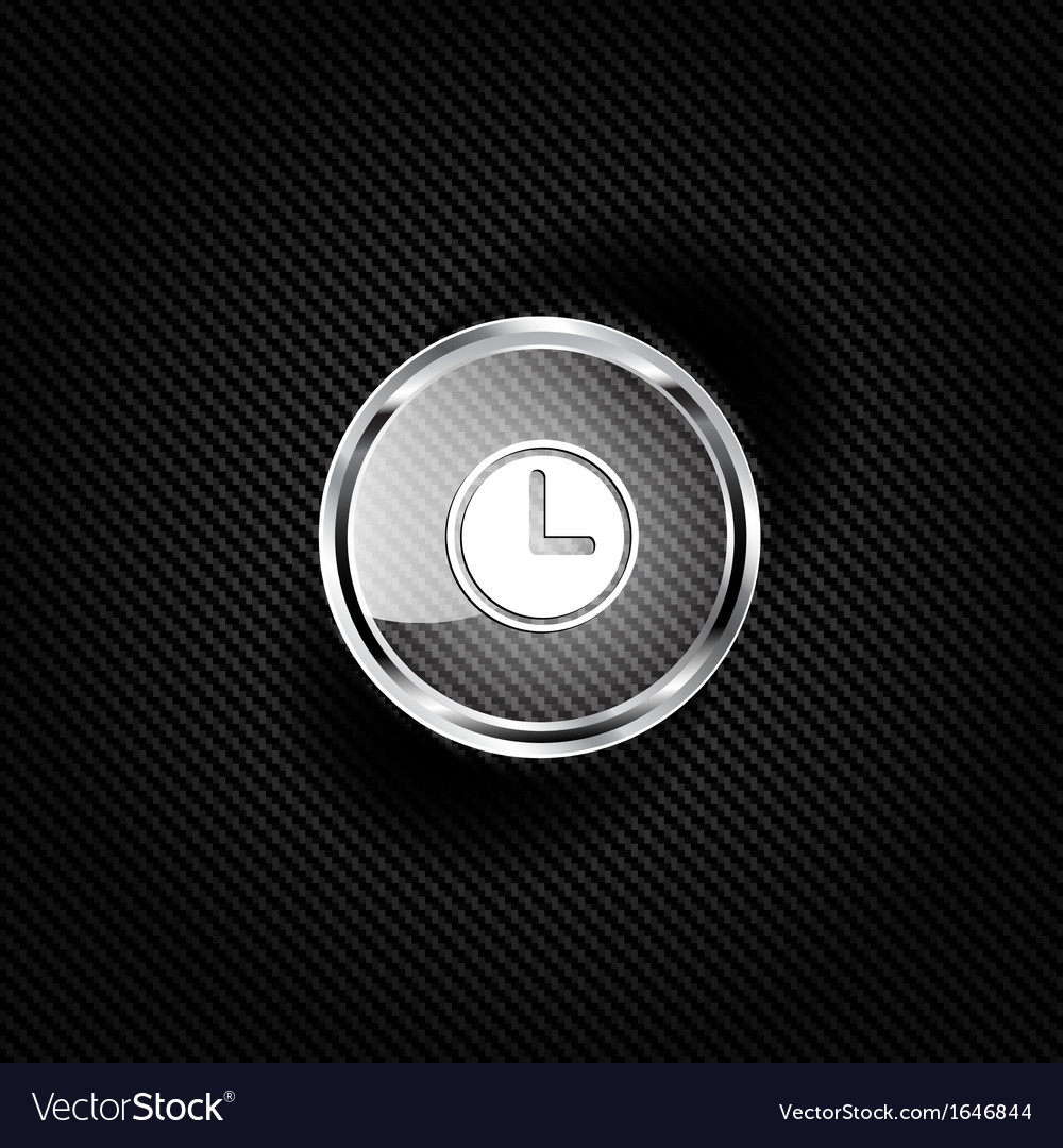 Clock web icon button Royalty Free Vector Image