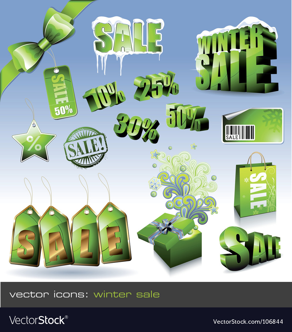 Winter sale sign Royalty Free Vector Image - VectorStock