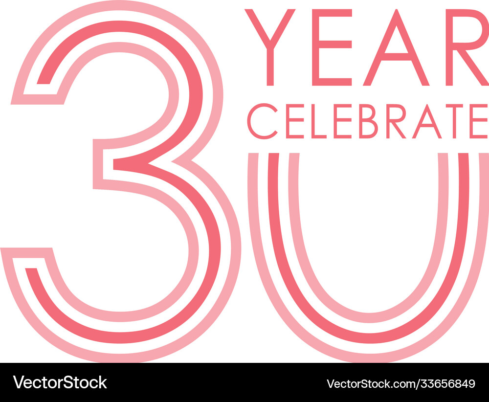 30 year anniversary template design Royalty Free Vector