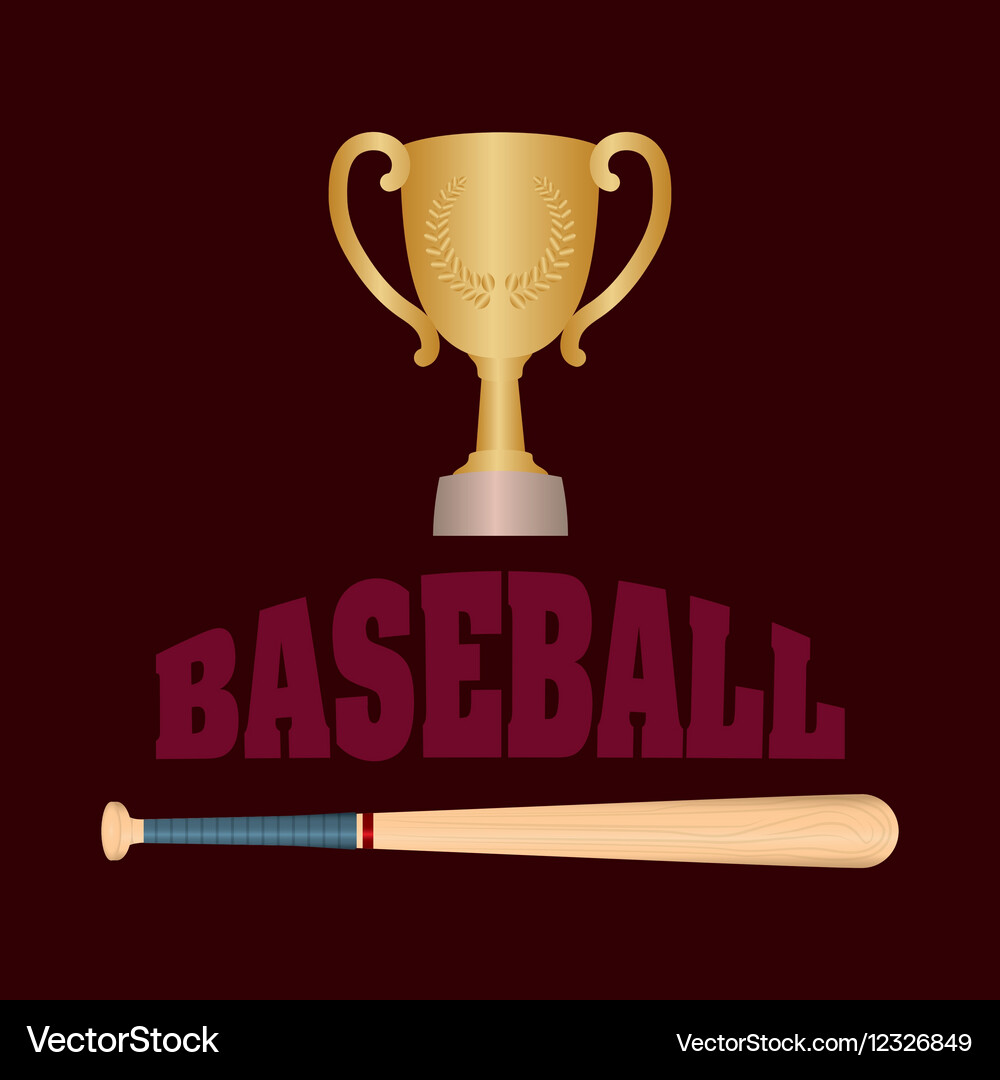 Baseball trophy cup Royalty Free Vector Image - VectorStock