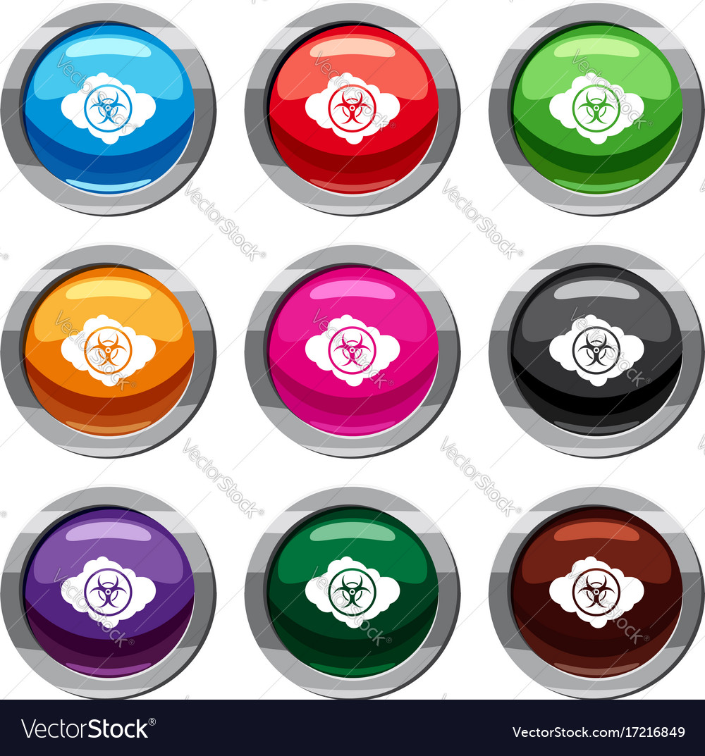 Cloud with biohazard symbol set 9 collection Vector Image