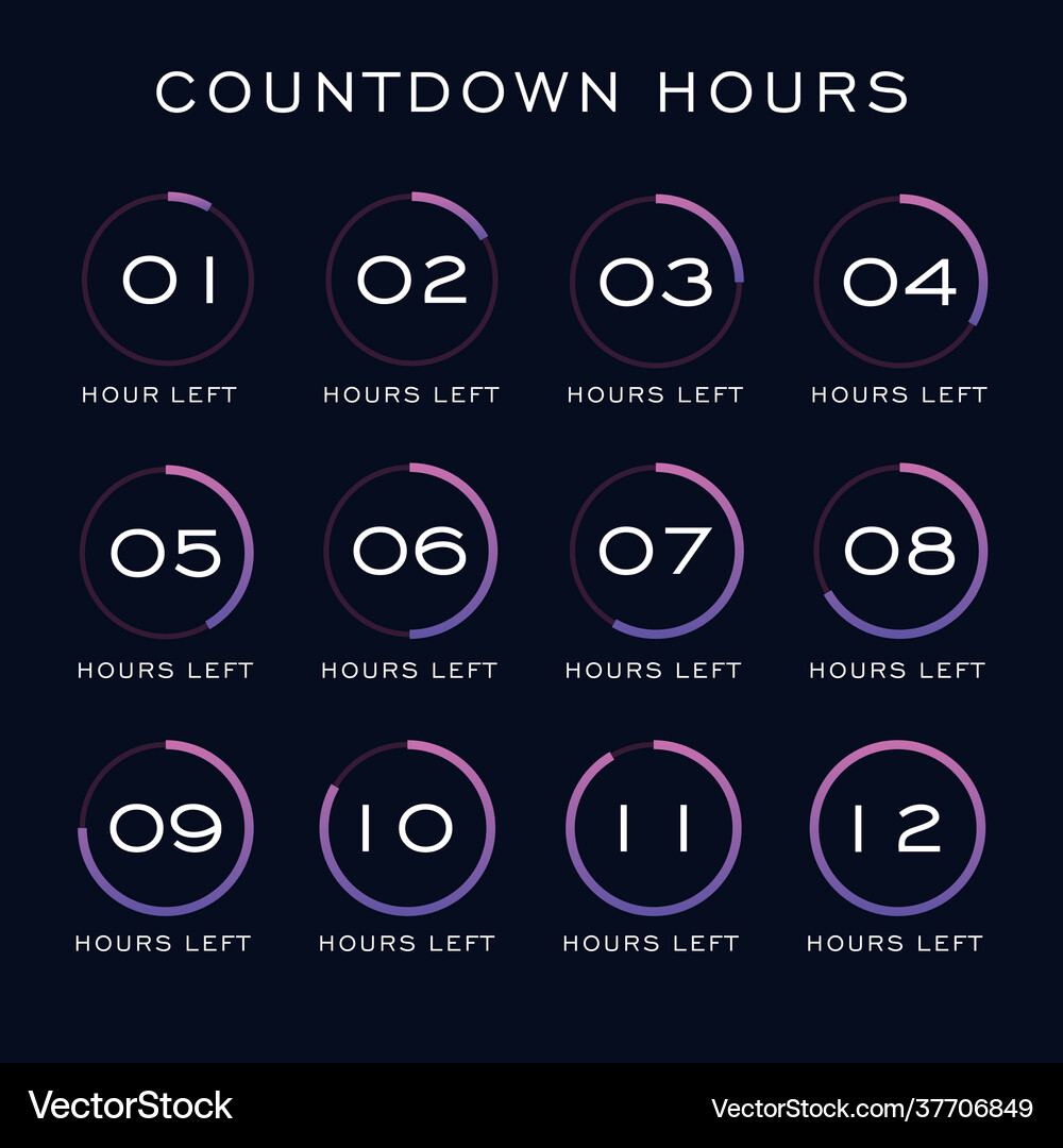 Countdown hours template Royalty Free Vector Image
