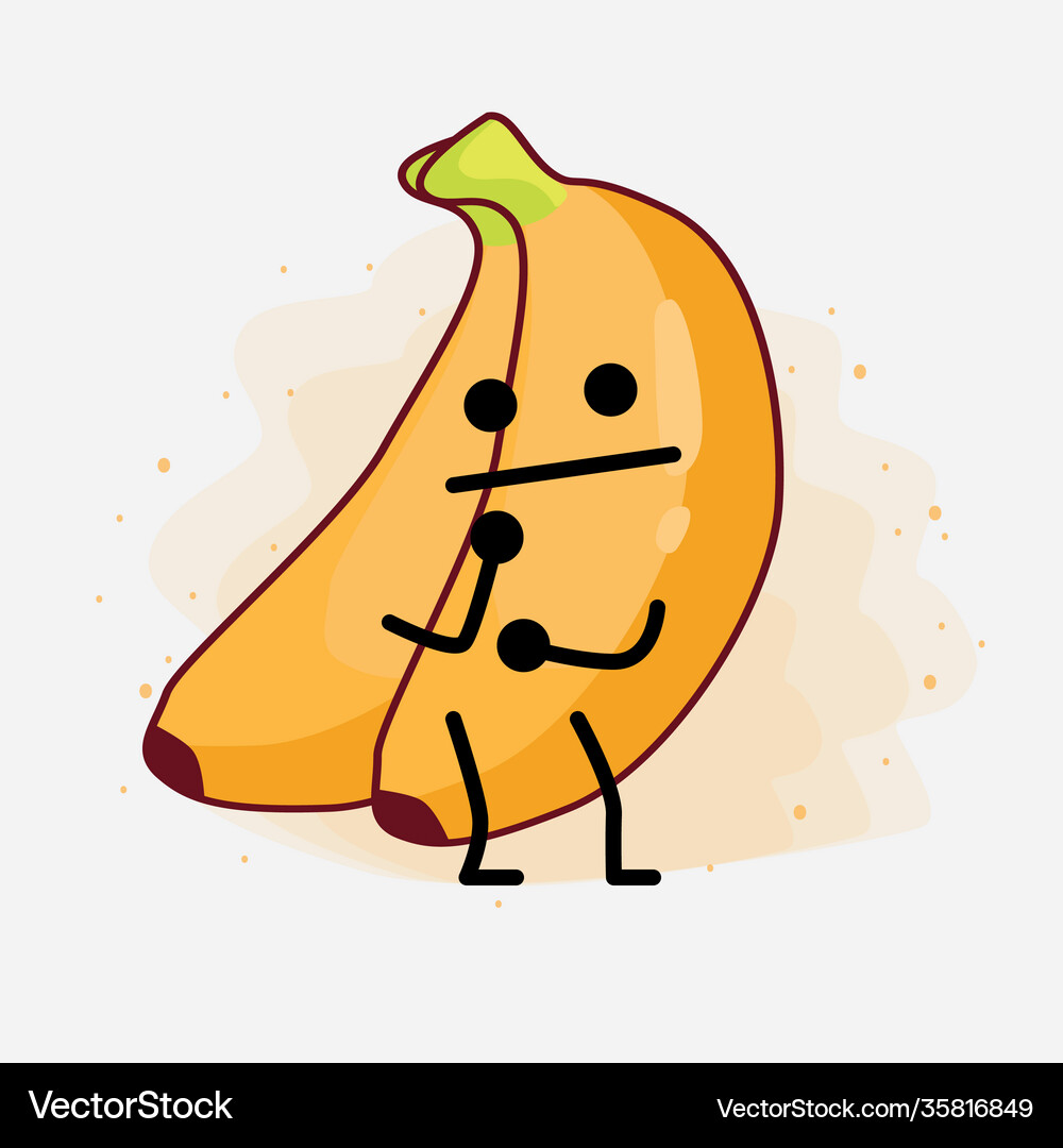Cute banana fruit character Royalty Free Vector Image