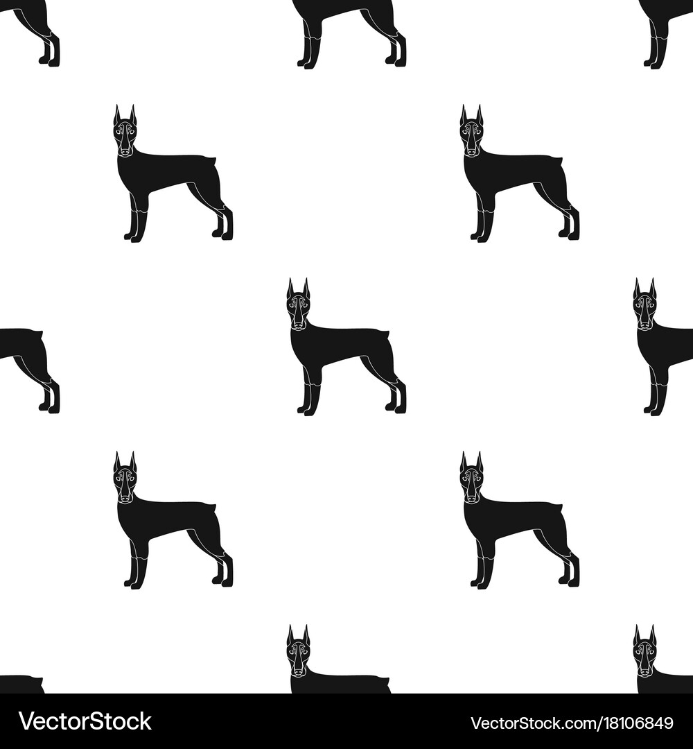 Doberman single icon in black styledoberman Vector Image