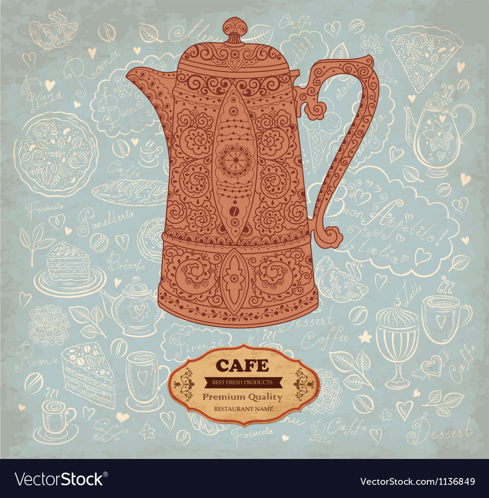 Pattern menu for cafe Royalty Free Vector Image