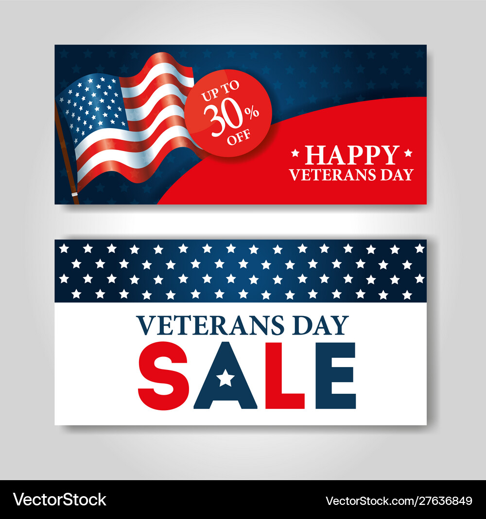 Poster sale veterans day celebration Royalty Free Vector