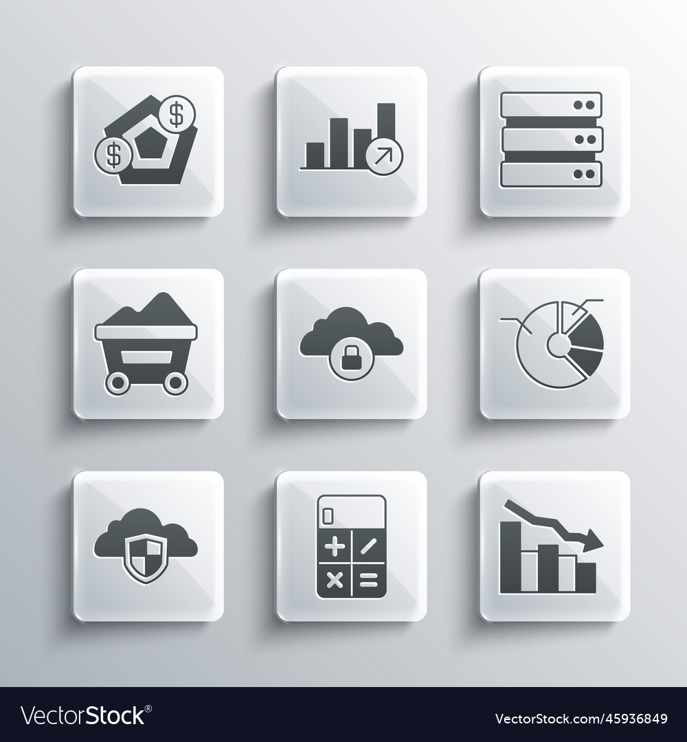 Set calculator financial growth decrease pie Vector Image Set calculator financial growth decrease pie Vector Image