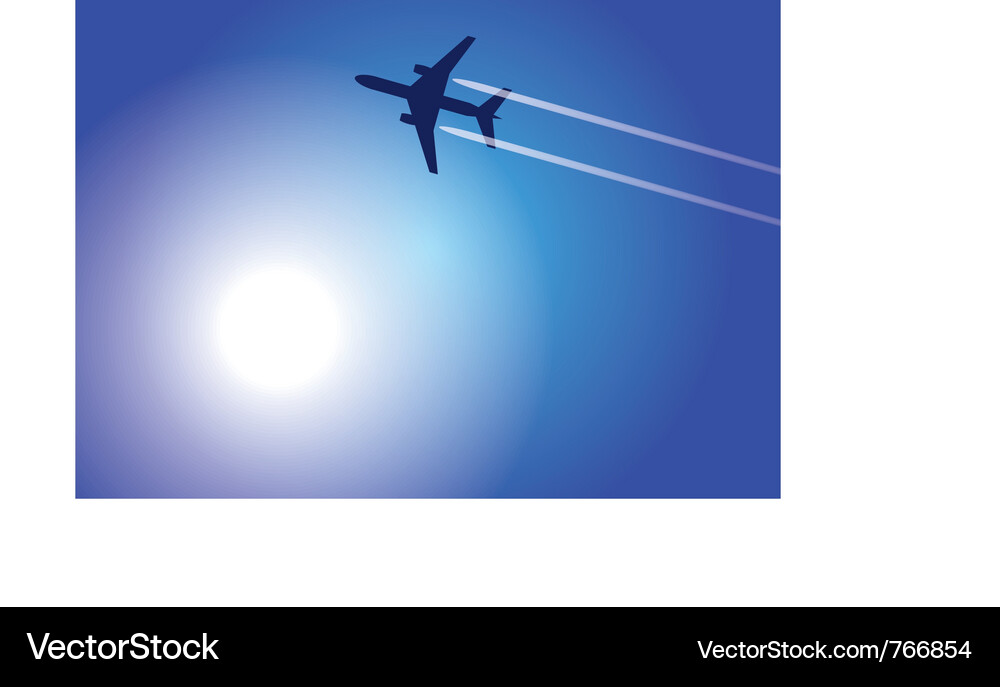 Aircraft flying high Royalty Free Vector Image