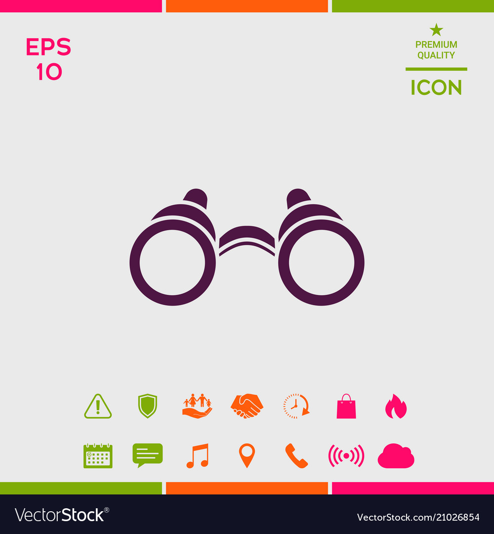 Binoculars symbol icon Royalty Free Vector Image