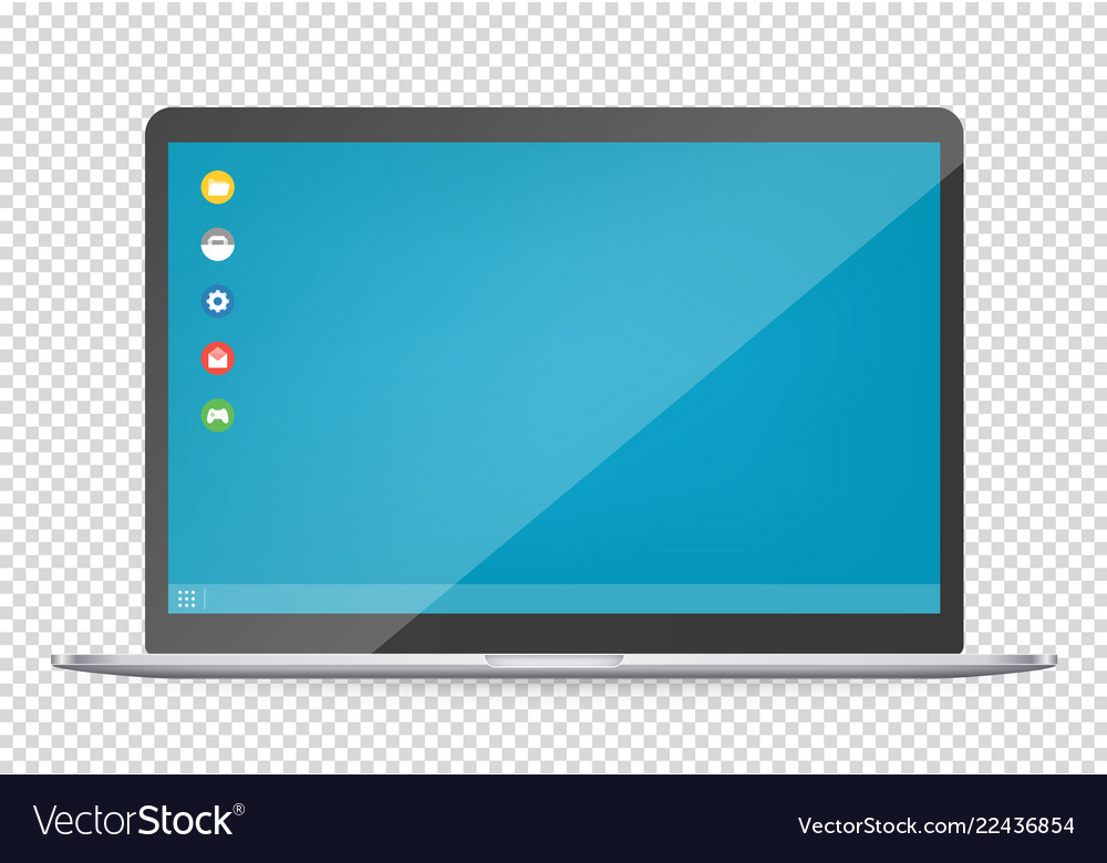 Modern computer with operating system interface Vector Image