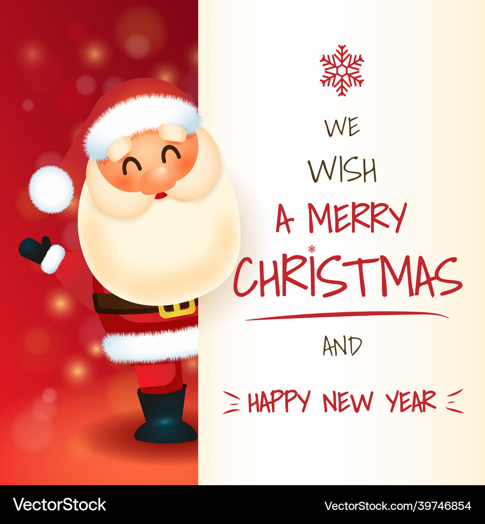 Santa claus with big signboard Royalty Free Vector Image