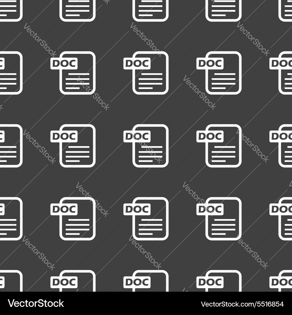 Straight black doc file pattern Royalty Free Vector Image