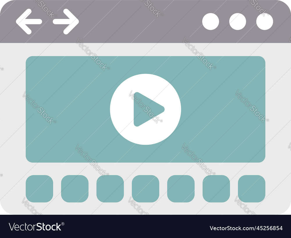 Video browser icon flat computer internet Vector Image