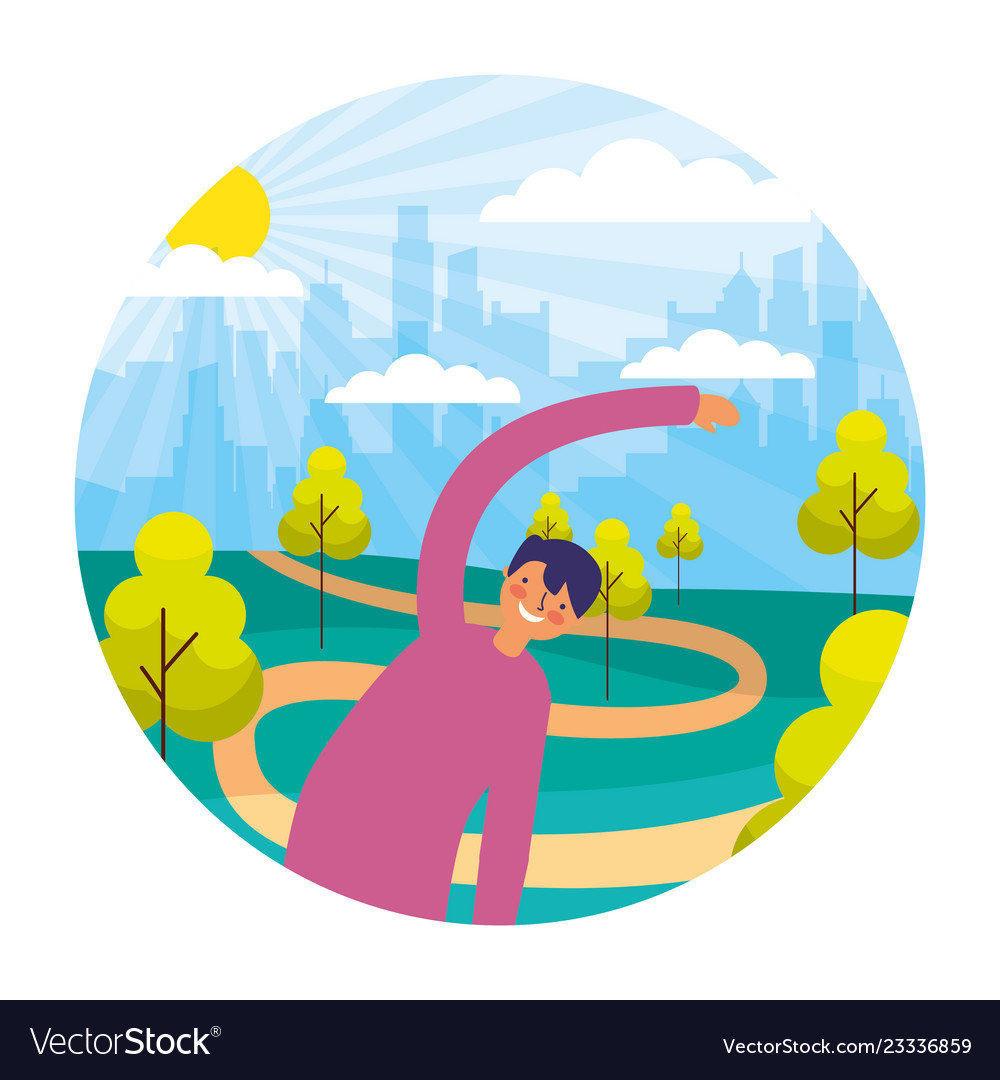 Man daily routine activity park Royalty Free Vector Image Man daily routine activity park Royalty Free Vector Image