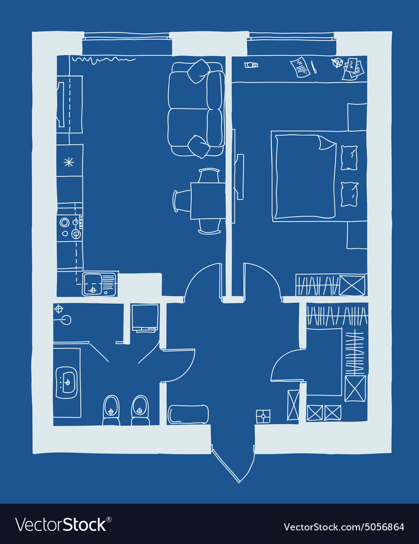 Architecture blueprint plan Royalty Free Vector Image