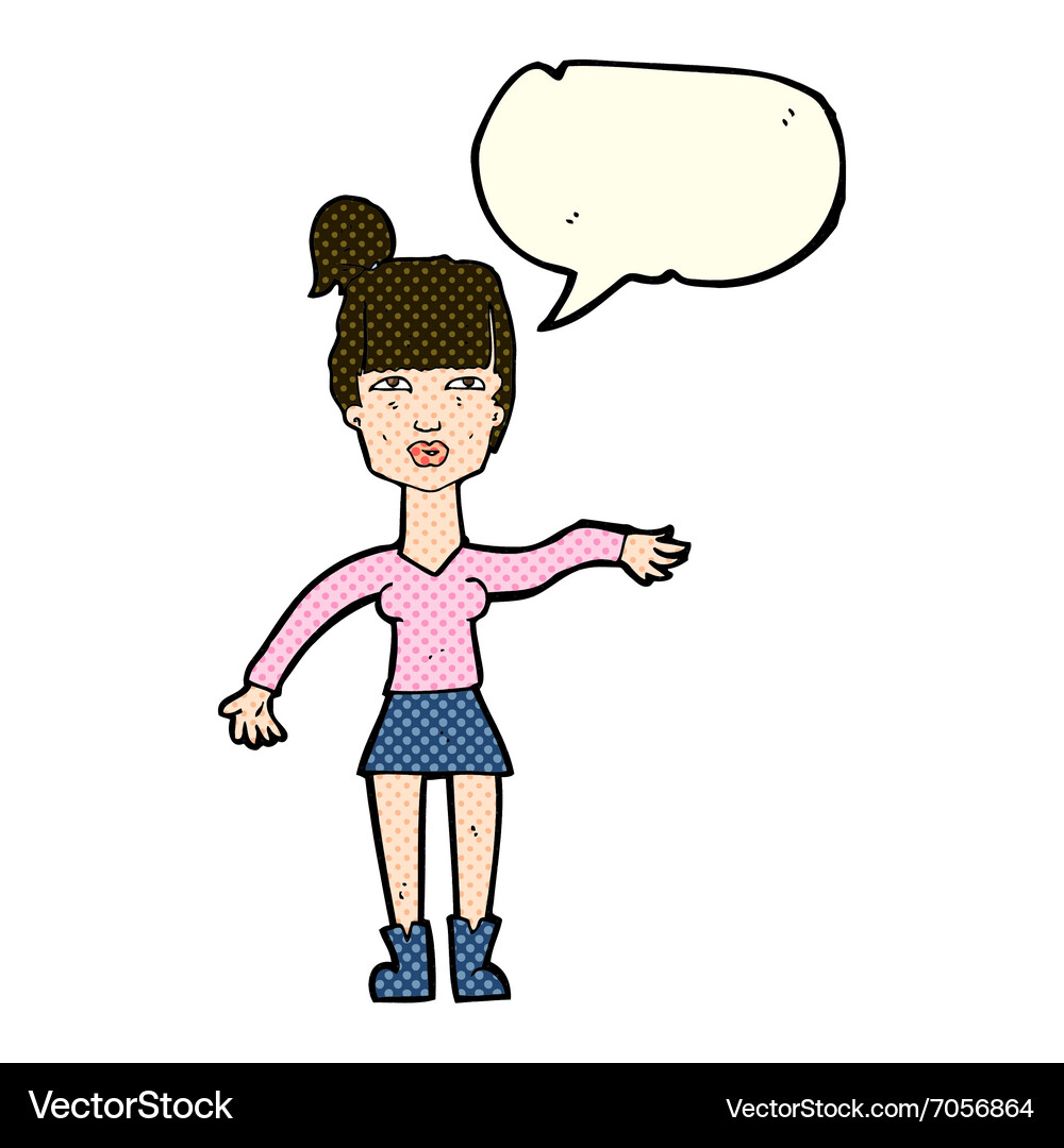 Cartoon woman making dismissive gesture Royalty Free Vector