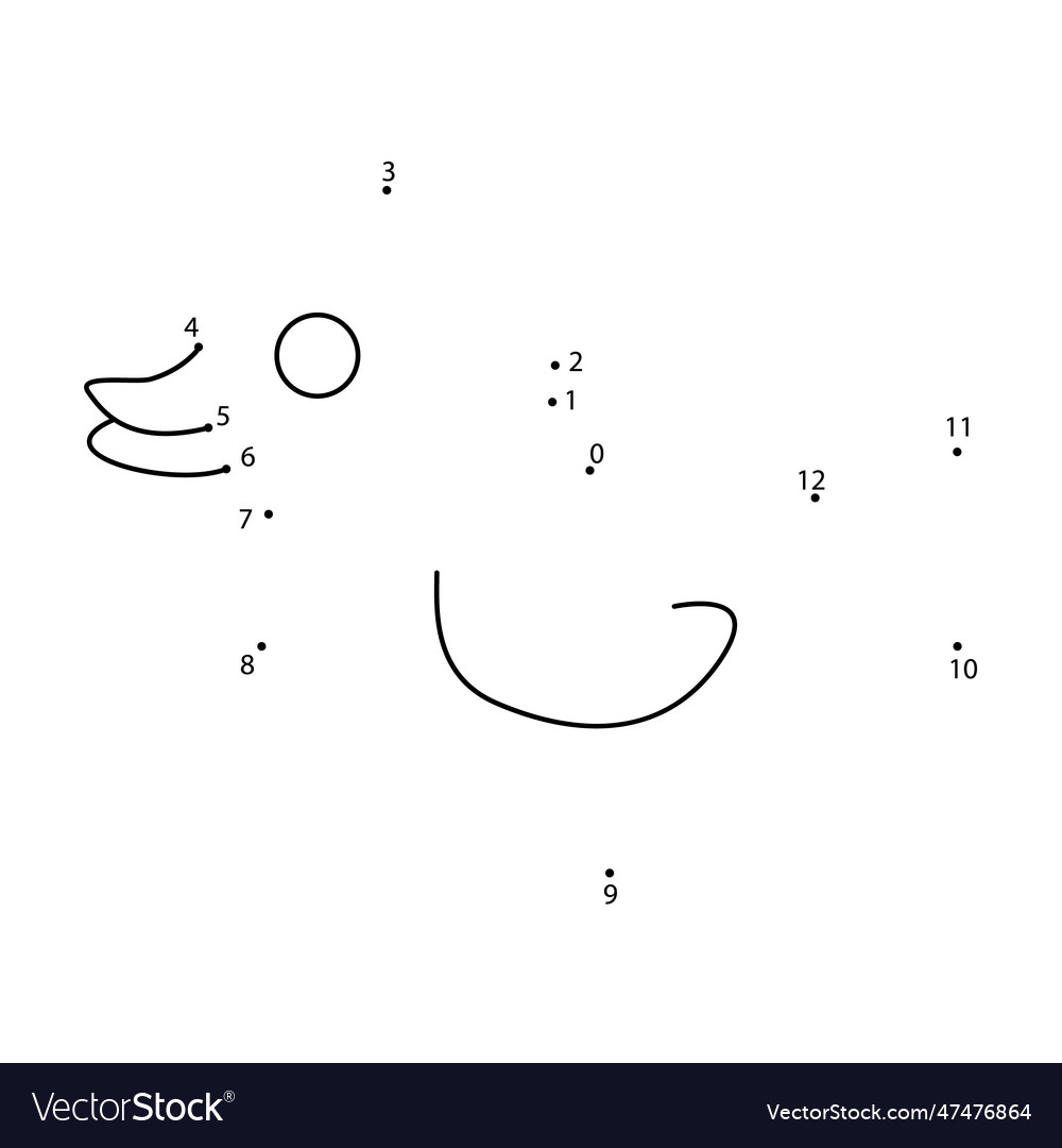 Connect the dots game duck printable worksheet Vector Image Connect the dots game duck printable worksheet Vector Image