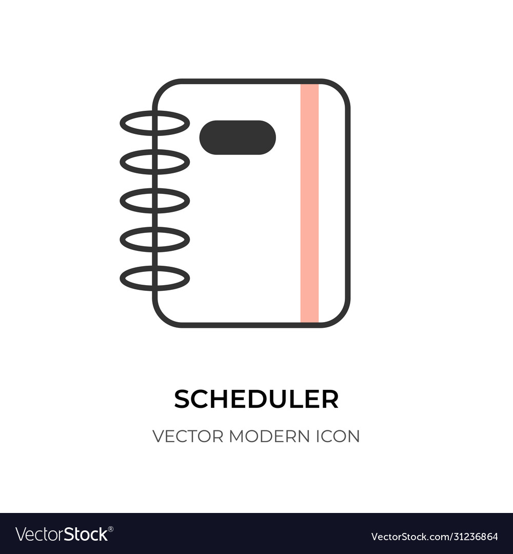 Flat line scheduler icon business planner Vector Image