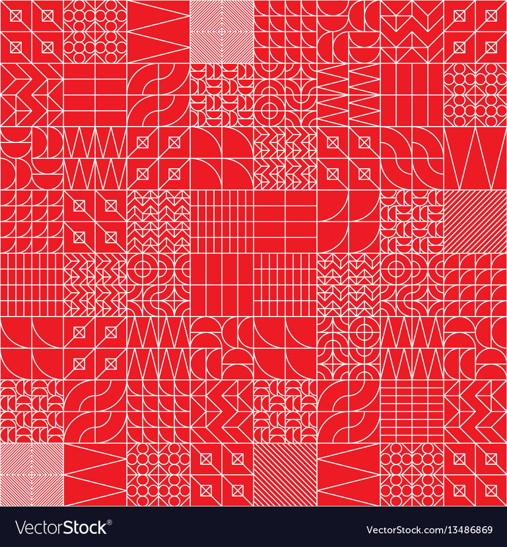 Geometric tiles linear seamless pattern Royalty Free Vector