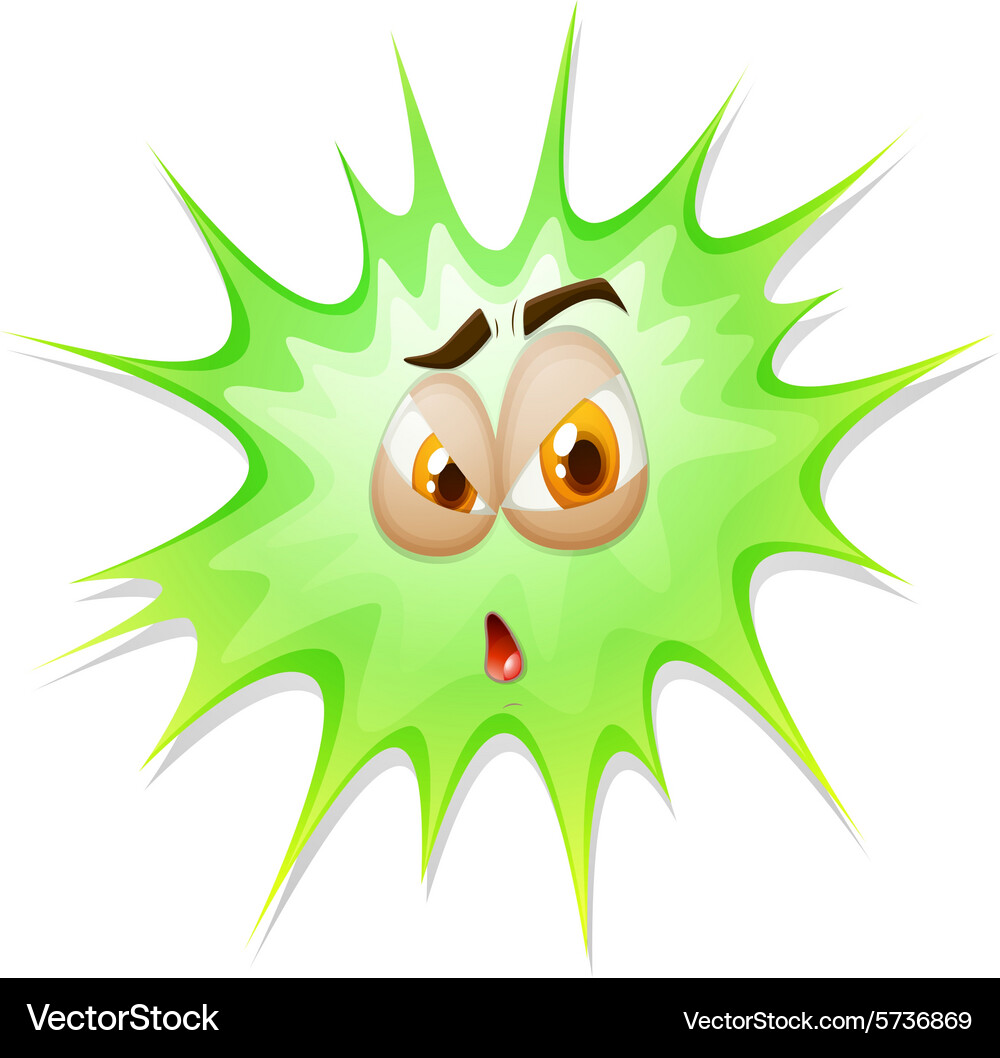 Green expolsion with face Royalty Free Vector Image