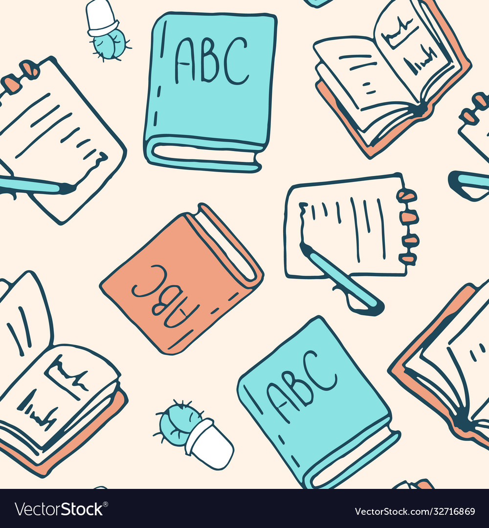 Planner and diary seamless pattern Royalty Free Vector Image