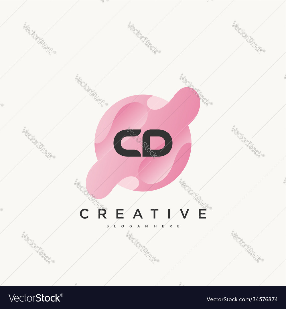 Cd initial letter logo icon design template Vector Image