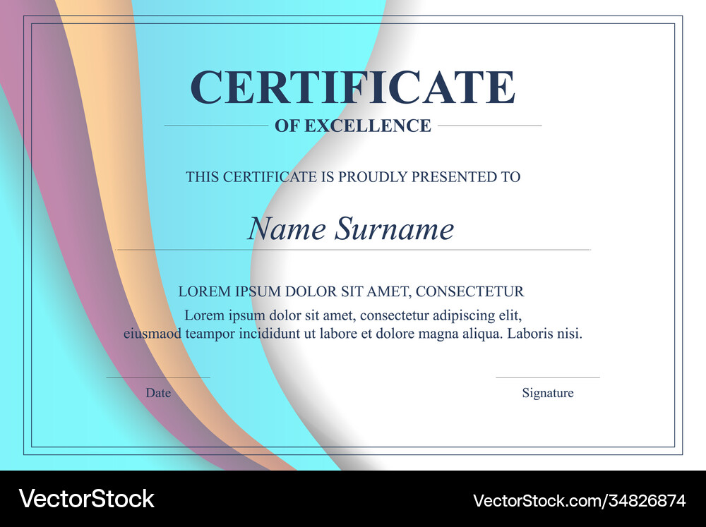 Creative certificate appreciation award Royalty Free Vector