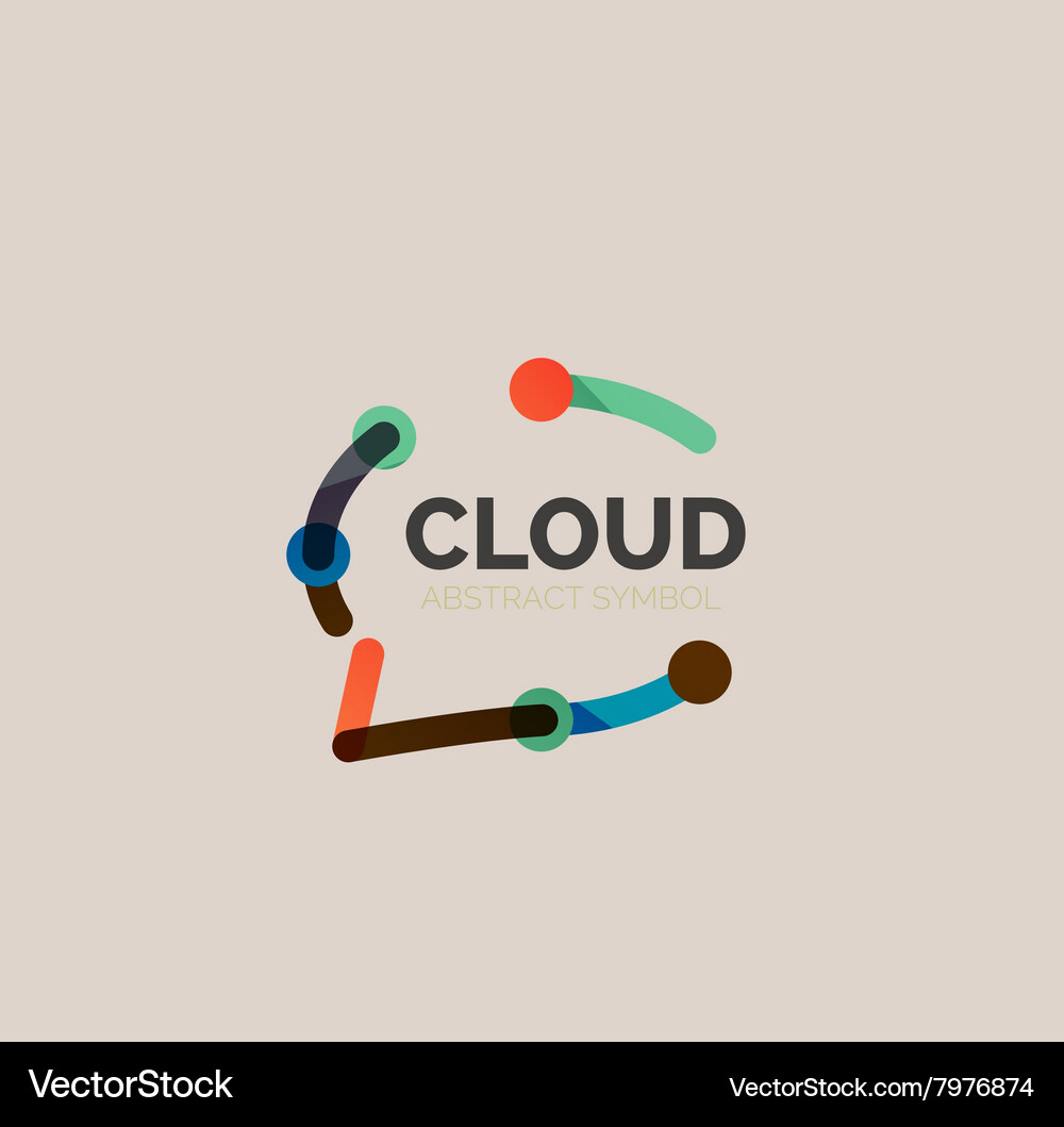 Flat linear design speech cloud logo talk bubble Vector Image