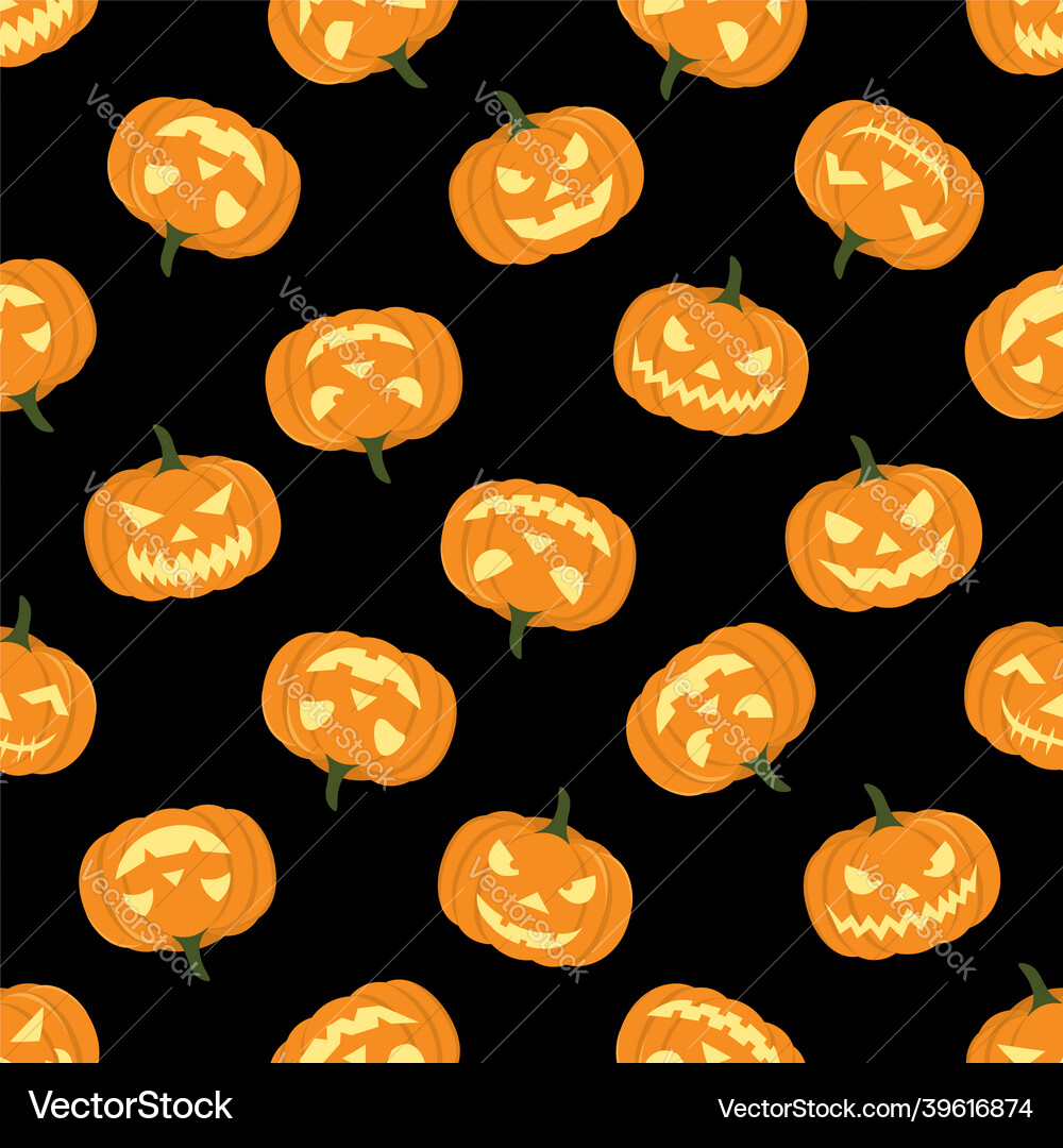 Halloween background with jack-o-lanternsseamless Vector Image
