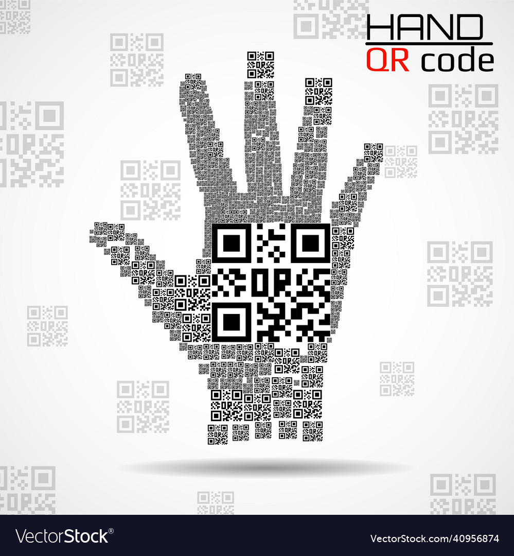 Qr Code hand silhouette human Lizenzfreies Vektorbild