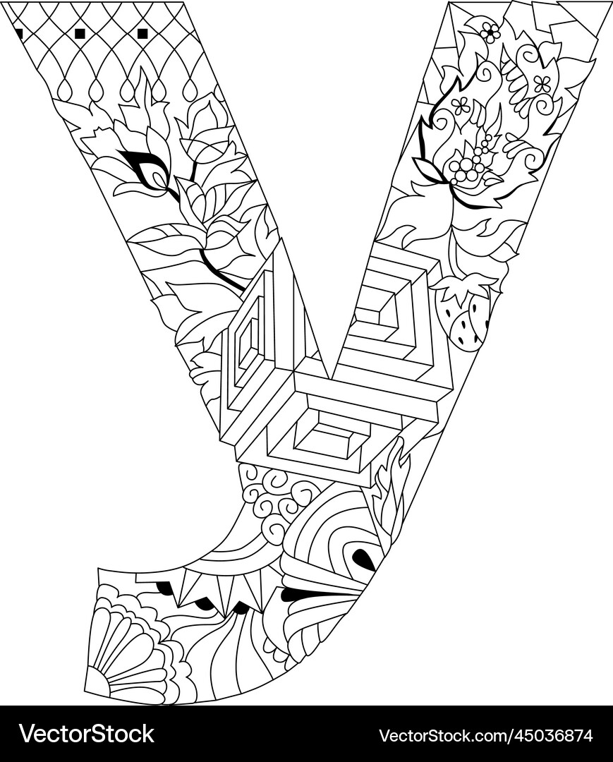 Russian alphabet cyrillic capital for coloring Vector Image