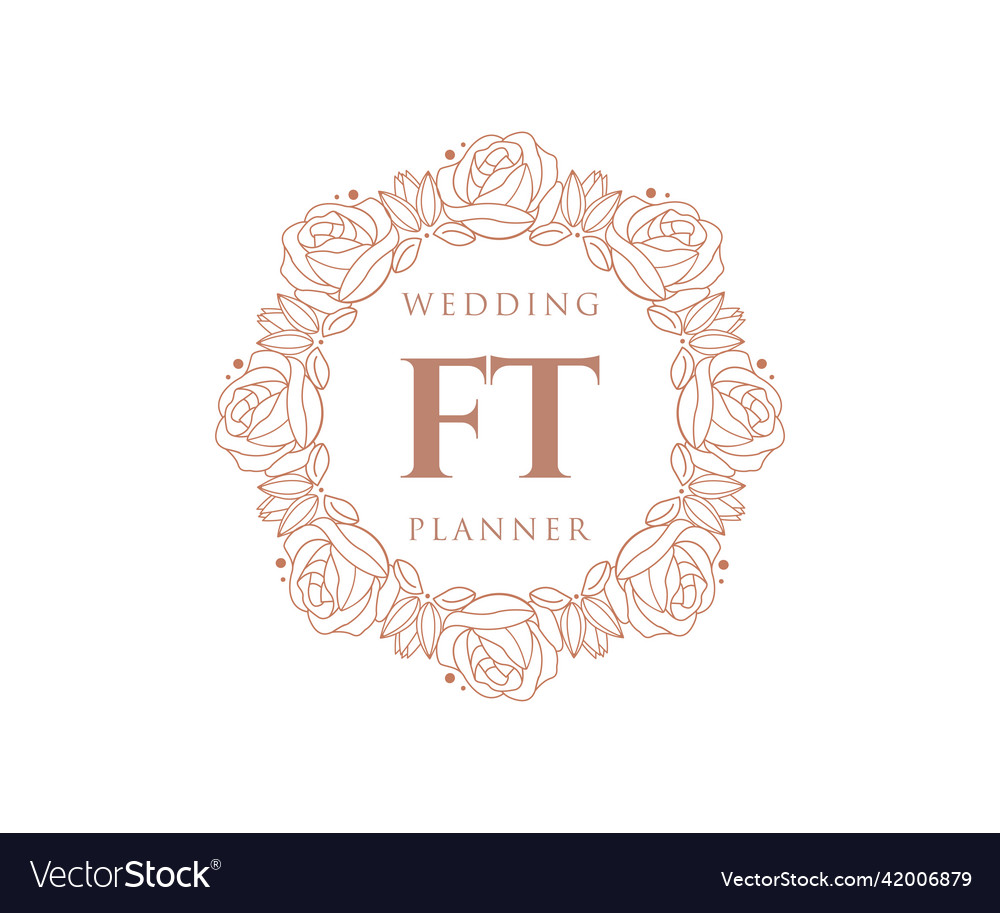 Ft initials letter wedding monogram logos Vector Image