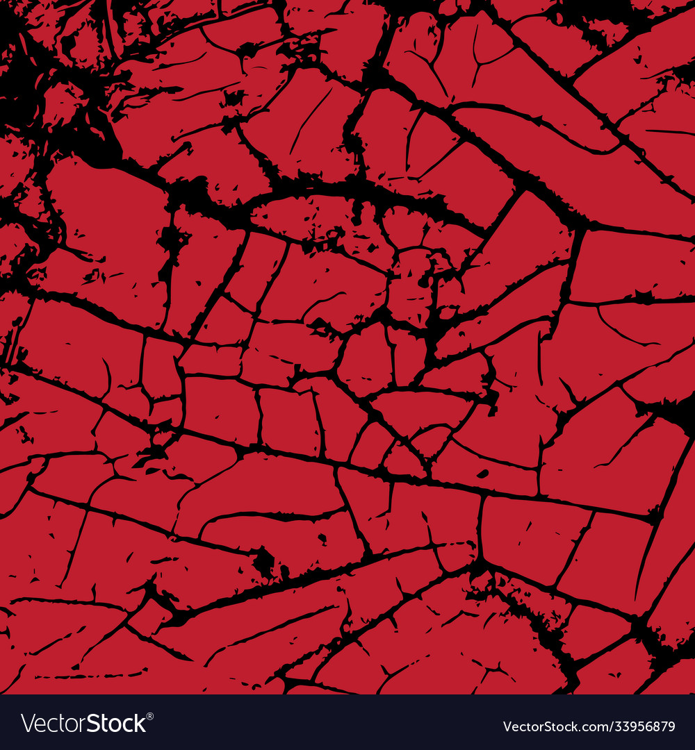 Red cracking texture grunge background pattern Vector Image