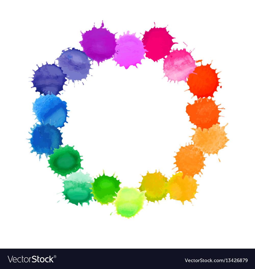 Round frame made watercolor rainbow Royalty Free Vector