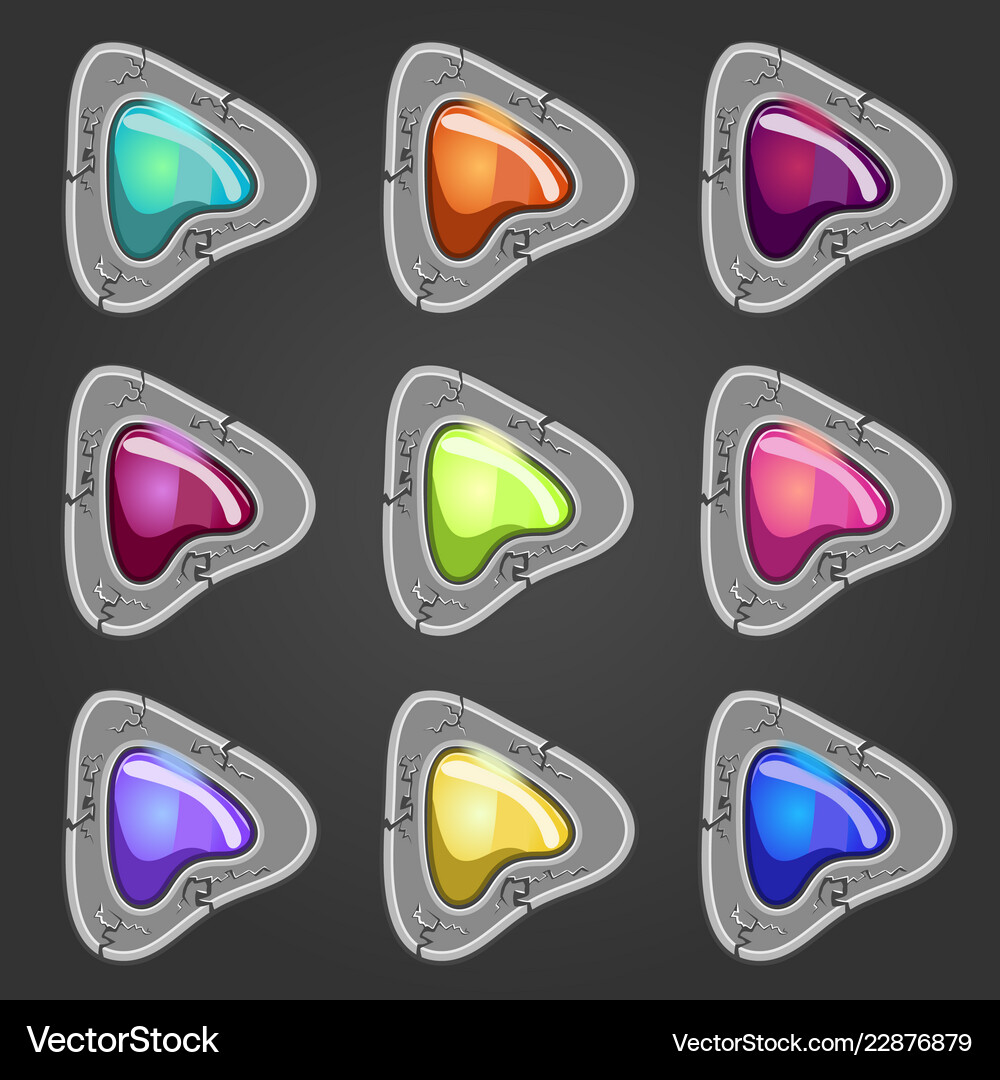 Set of stone pointers with inlaid gems Royalty Free Vector