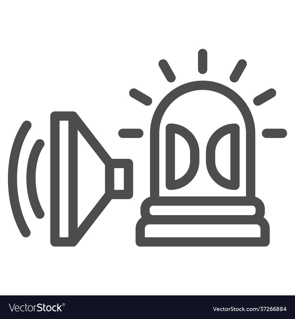 Emergency siren line icon safety engineering Vector Image