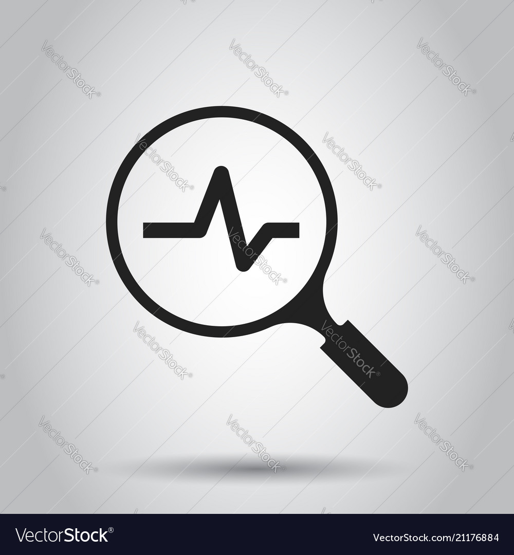 Magnifying glass icon with pulse business Vector Image Magnifying glass icon with pulse business Vector Image