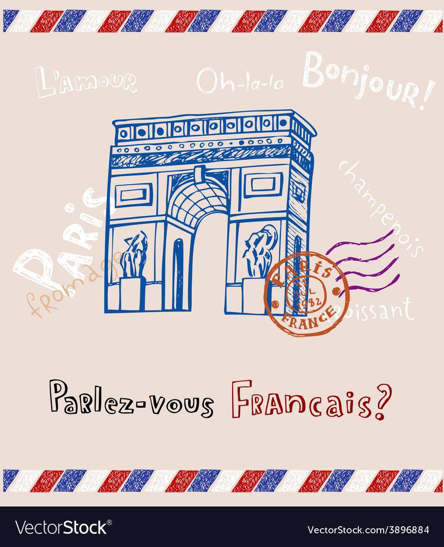 Paris Post Card Royalty Free Vector Image VectorStock paris-post-card-royalty-free-vector-image-vectorstock